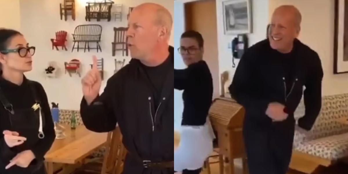 Bruce Willis balla felice con l'ex moglie e amica Demi Moore | RDD